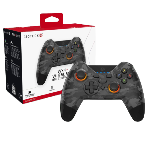 Nintendo Switch Gioteck WX4+ Wireless RGB Controller Black Camo | PLAYe