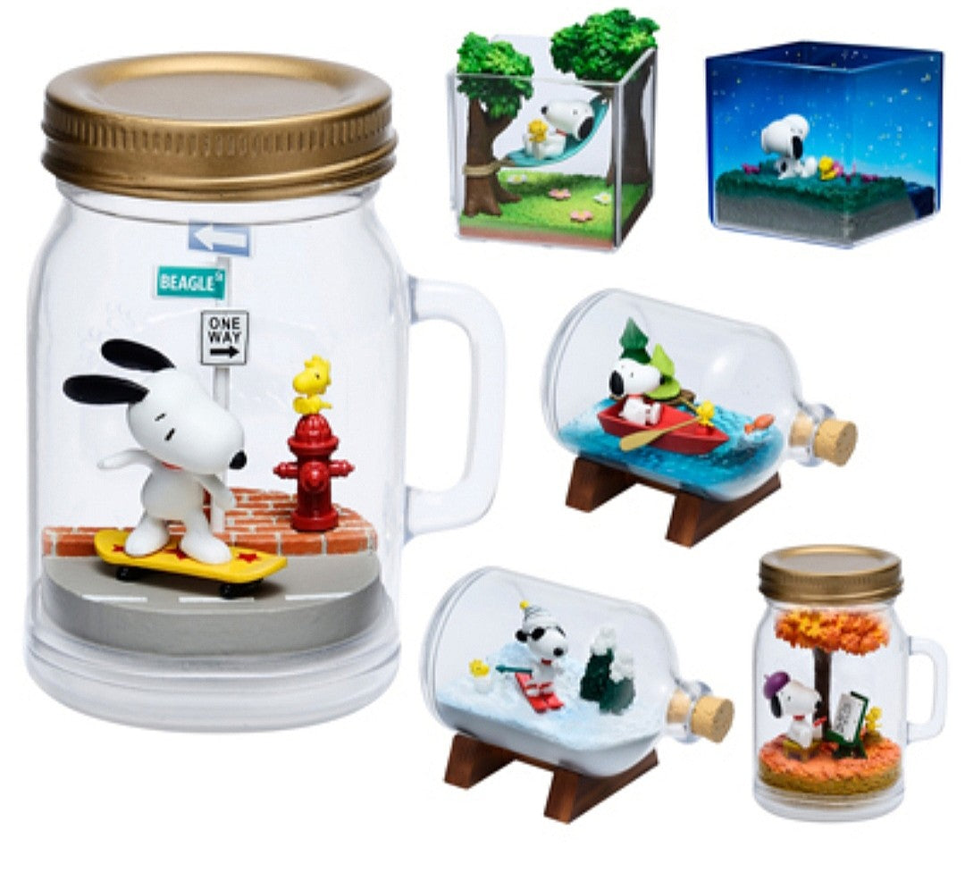 Re-Ment Snoopy & Woodstock Terrarium Vacation (Set of 6) | PLAYe